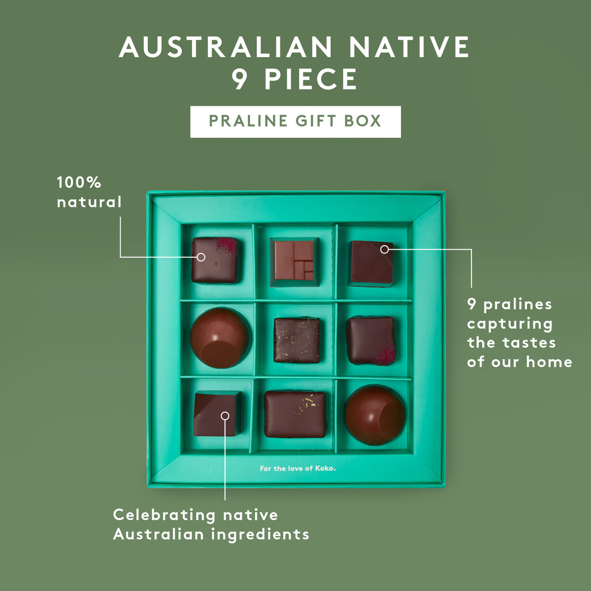 Australian Native Praline Gift Box | 9 Piece – Koko Black Chocolate