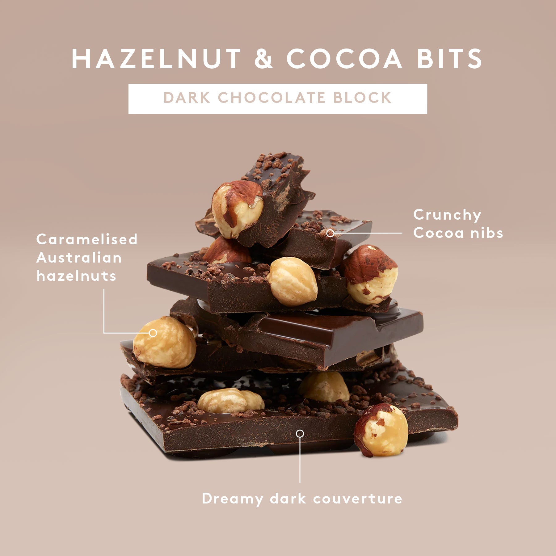 Hazelnut & Cocoa Bits | Dark Chocolate Block – Koko Black Chocolate