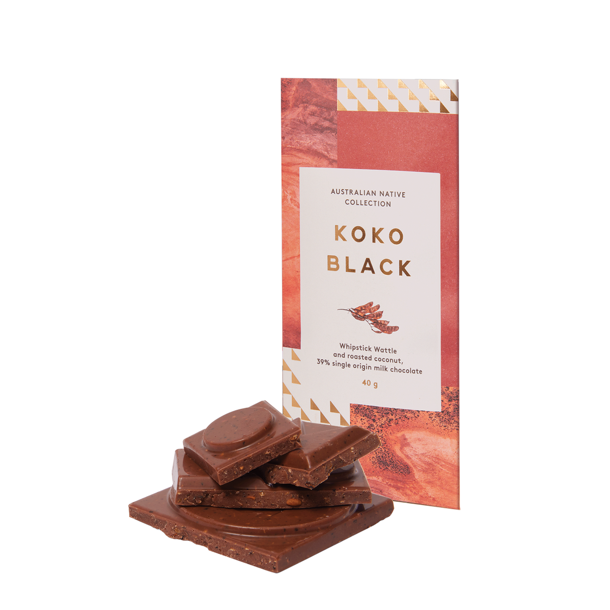Whipstick Wattle & Roasted Coconut | 39% Milk Chocolate Block – Koko ...